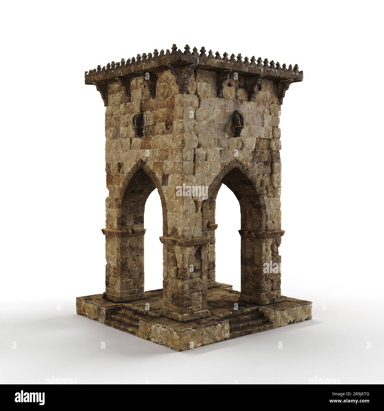A 3D rendered scale model of an ancient archway structure Stock Photo ...