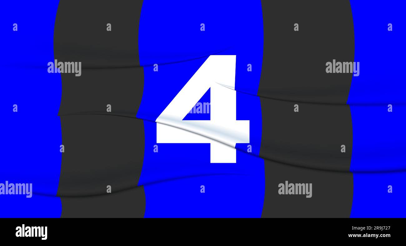Blue footballer's number on a football jersey. 4 Numbered print. Sports ...