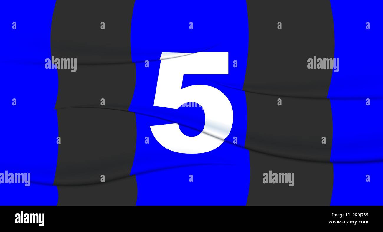 Blue footballer's number on a football jersey. 5 Numbered print. Sports ...