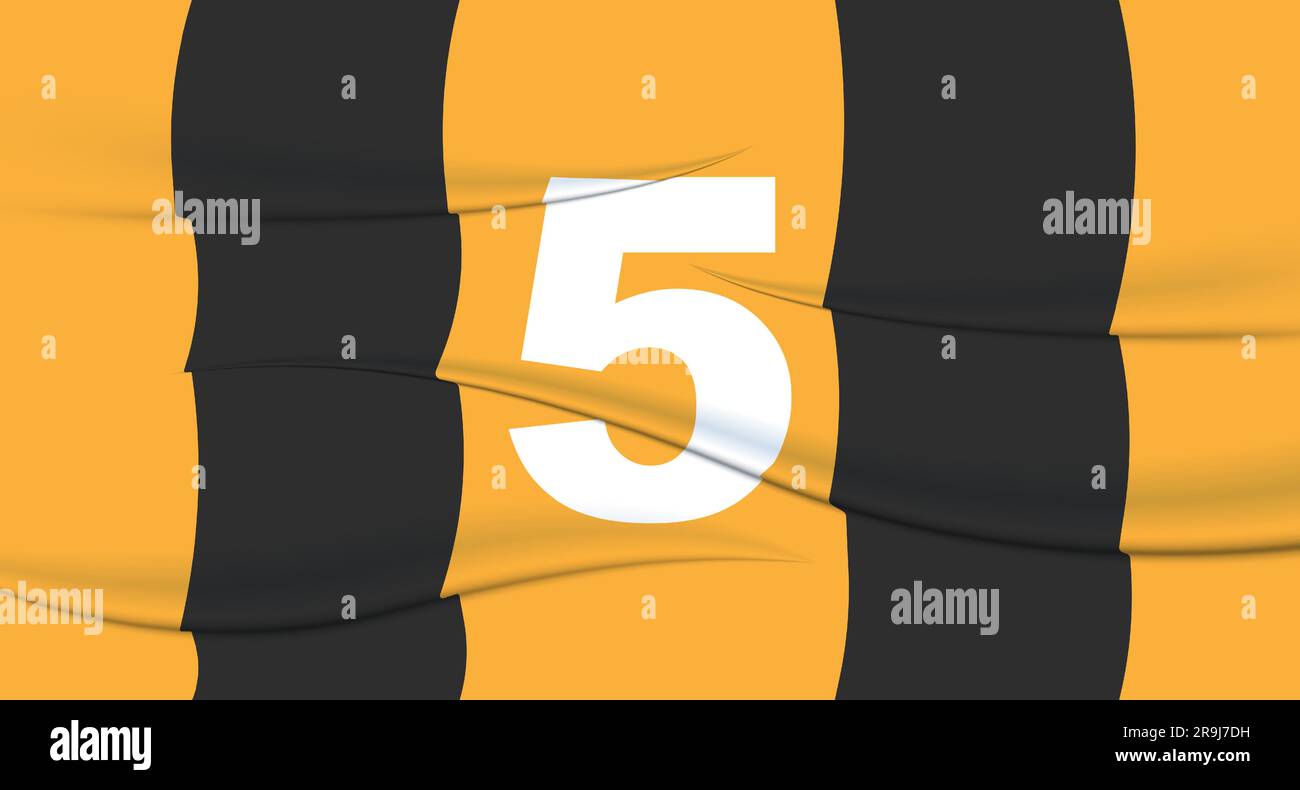 Orange footballer's number on a football jersey. 5 Numbered print ...