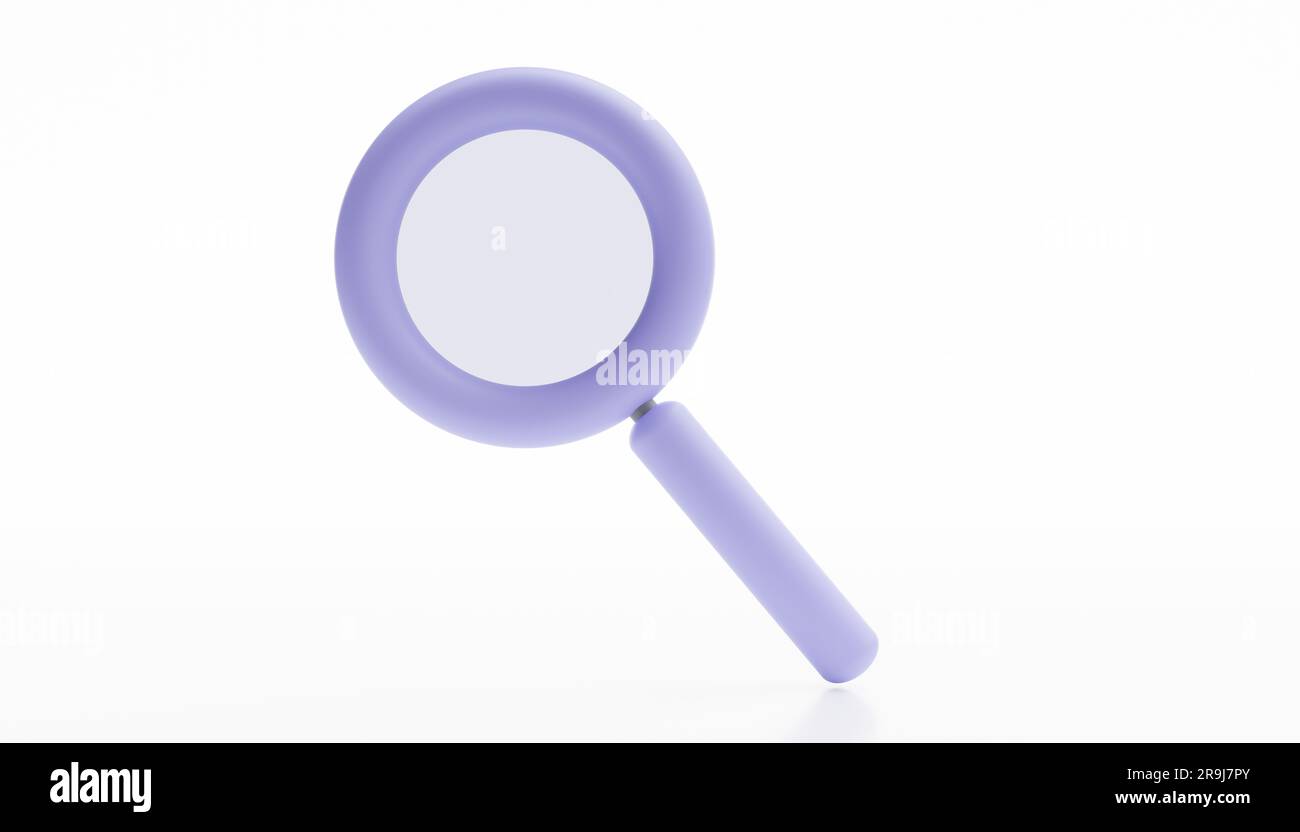 Blue Color Magnifier Glass Cartoon Icon isolated cutout on white ...