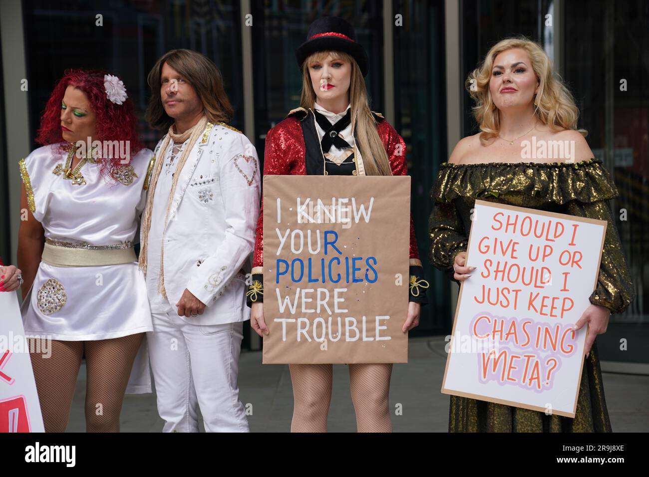 Celebrity impersonators banned from Facebook protest outside the ...