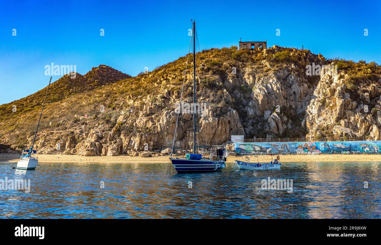 Cabo San Lucas, Mexico - January 10, 2023: Panoramic view of the black ...