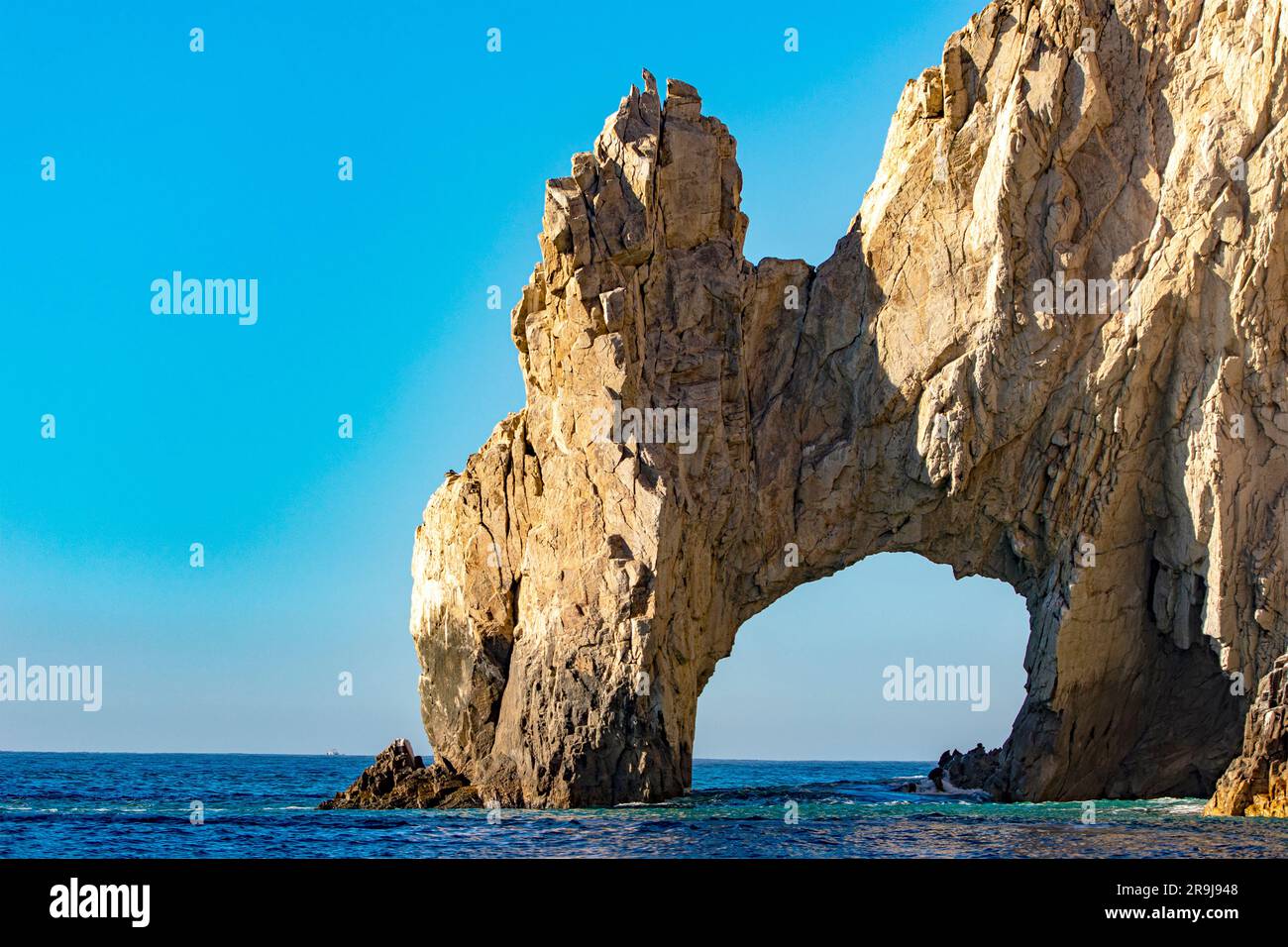 The famous arch of Cabo San Lucas in the Gulf of California that joins the sea of cuts with the ...
