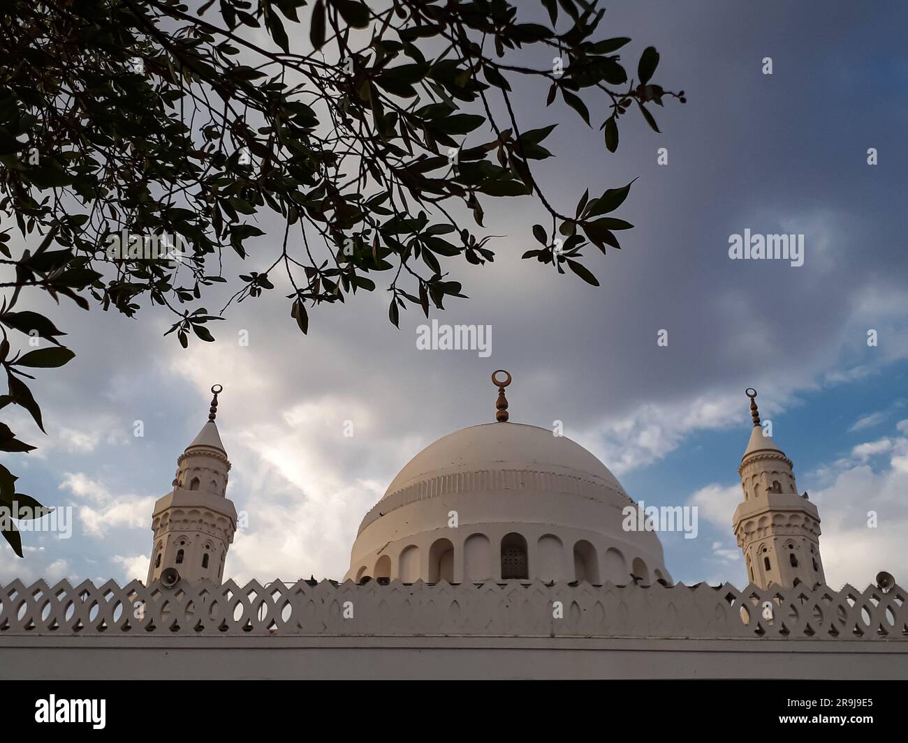 A view from the Quba mosque, the first mosque of the Muslims Stock ...