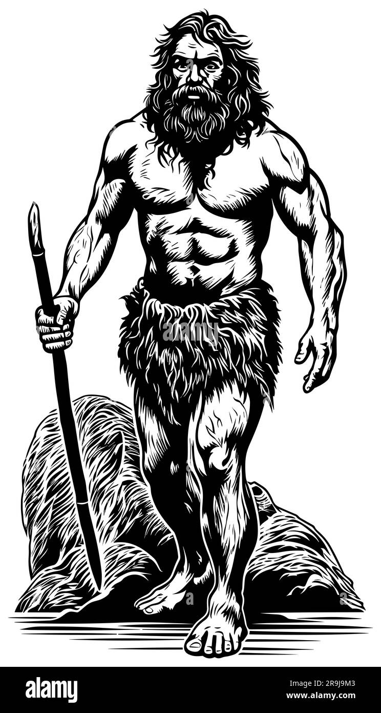 Hunter stone age man Cut Out Stock Images & Pictures - Alamy