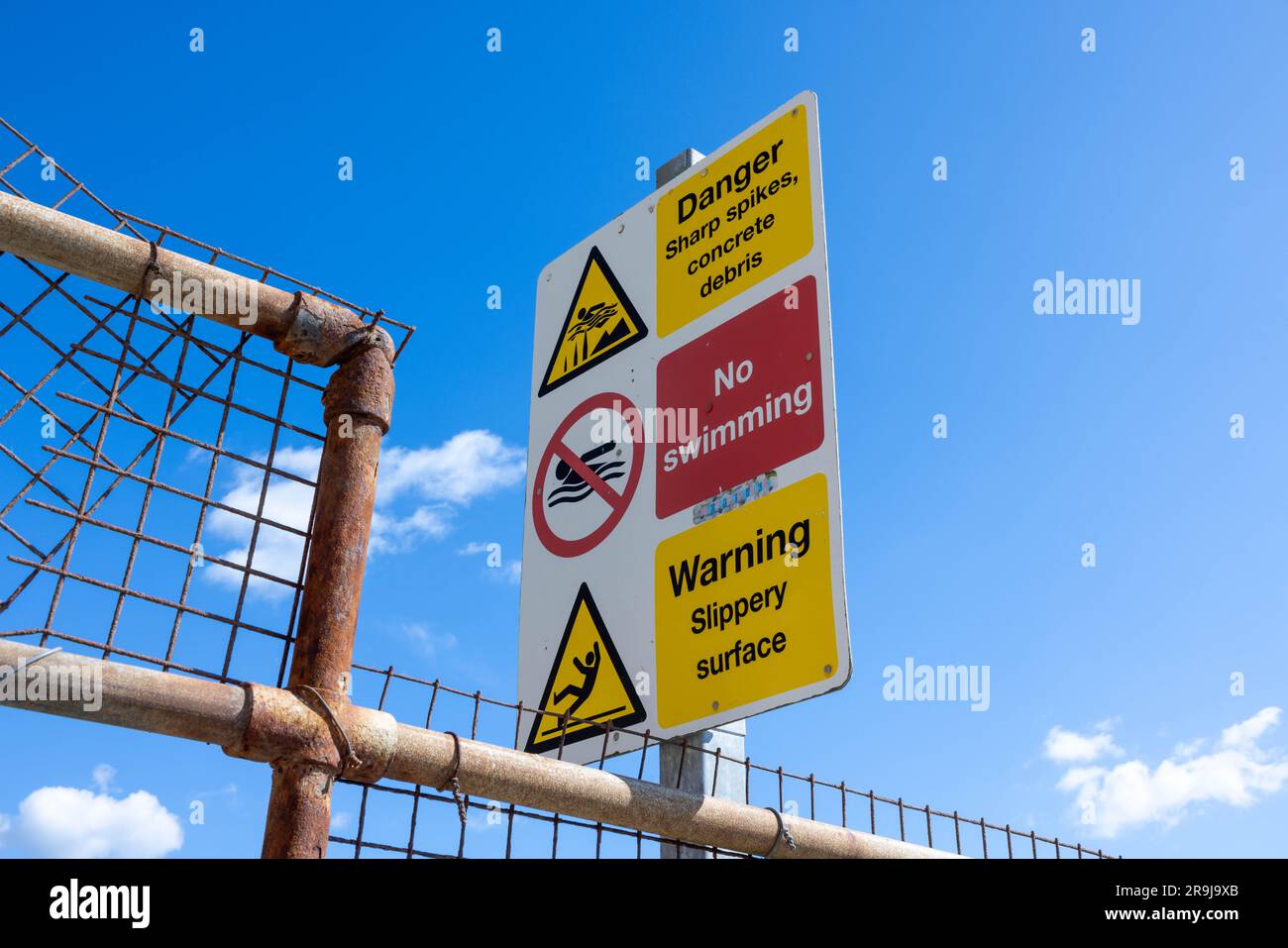 Costal danger signs Stock Photo - Alamy