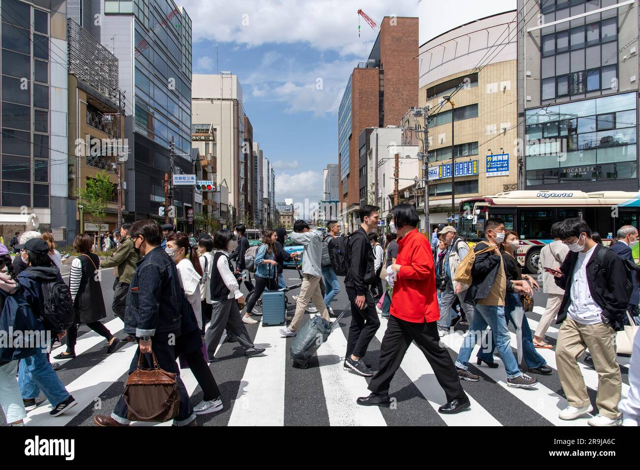 Nakagyo Ward, Daikokucho, Kyoto, Japan-April 2023; Side view from ...
