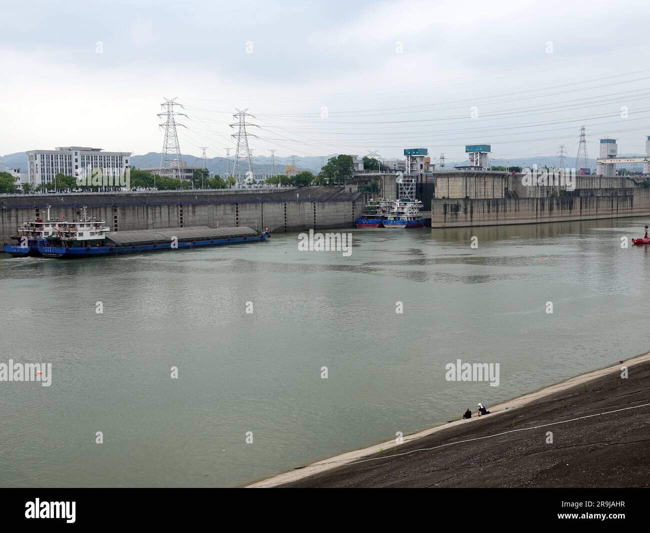 YICHANG, CHINA - JUNE 27, 2023 - A ship passes through the Gezhouba dam ...