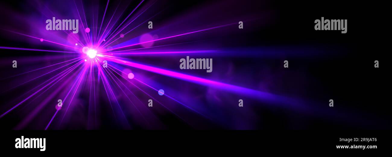 Realistic projector light shining on dark background. Vector ...