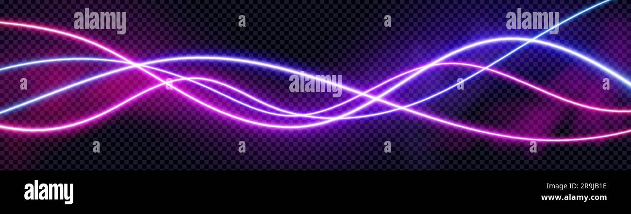 Neon audio voice frequency wave and abstract sound light vector ...