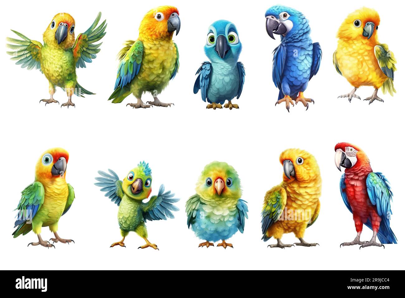 Parrots forest Stock Vector Images - Alamy