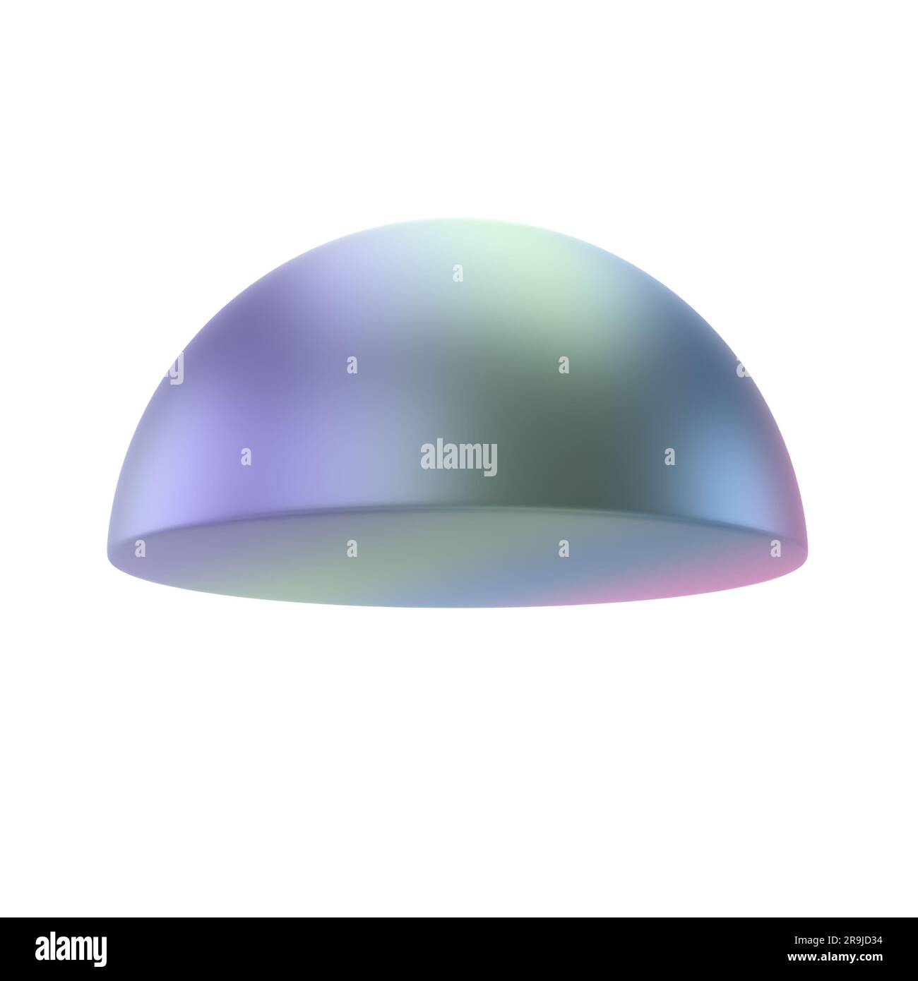 3d element semisphere metal geometric shape. Realistic glossy gradient ...