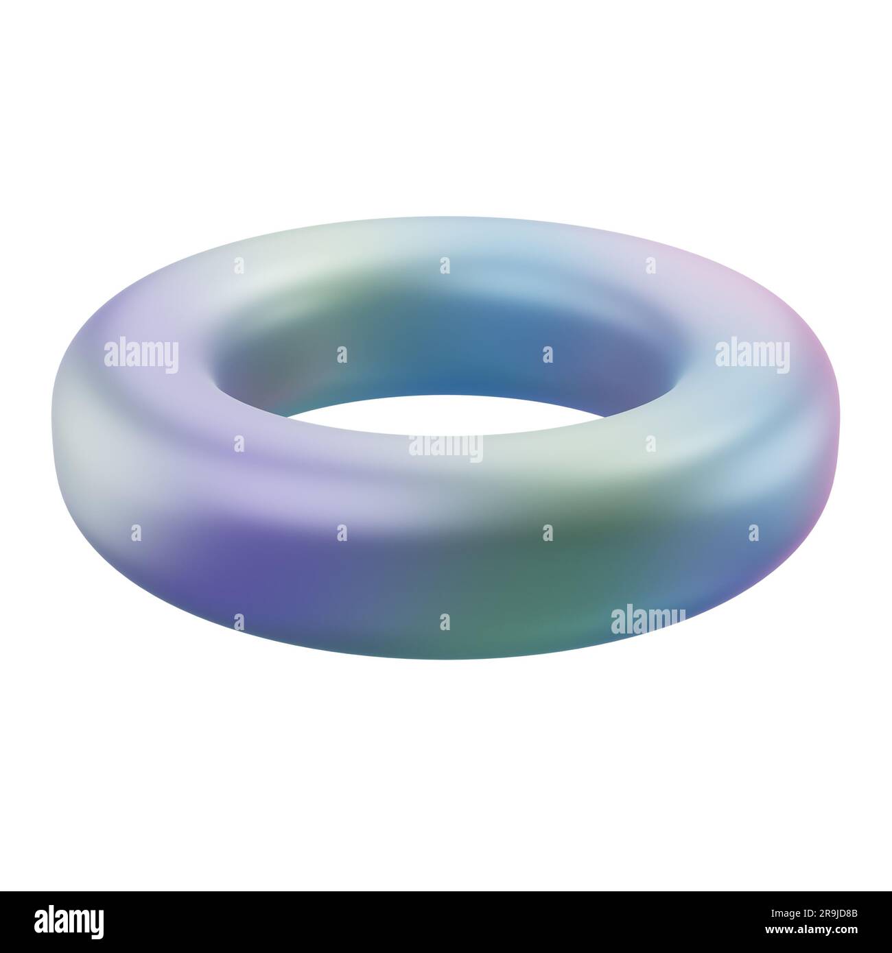 3d abstract shape metal donut geometric. Realistic glossy gradient ...