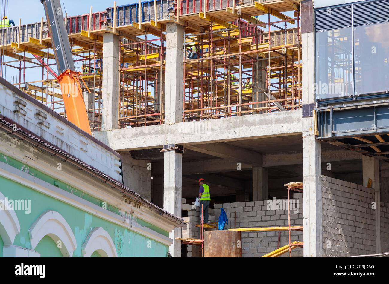 Construction of a transport center, a railway station Stock Photo - Alamy