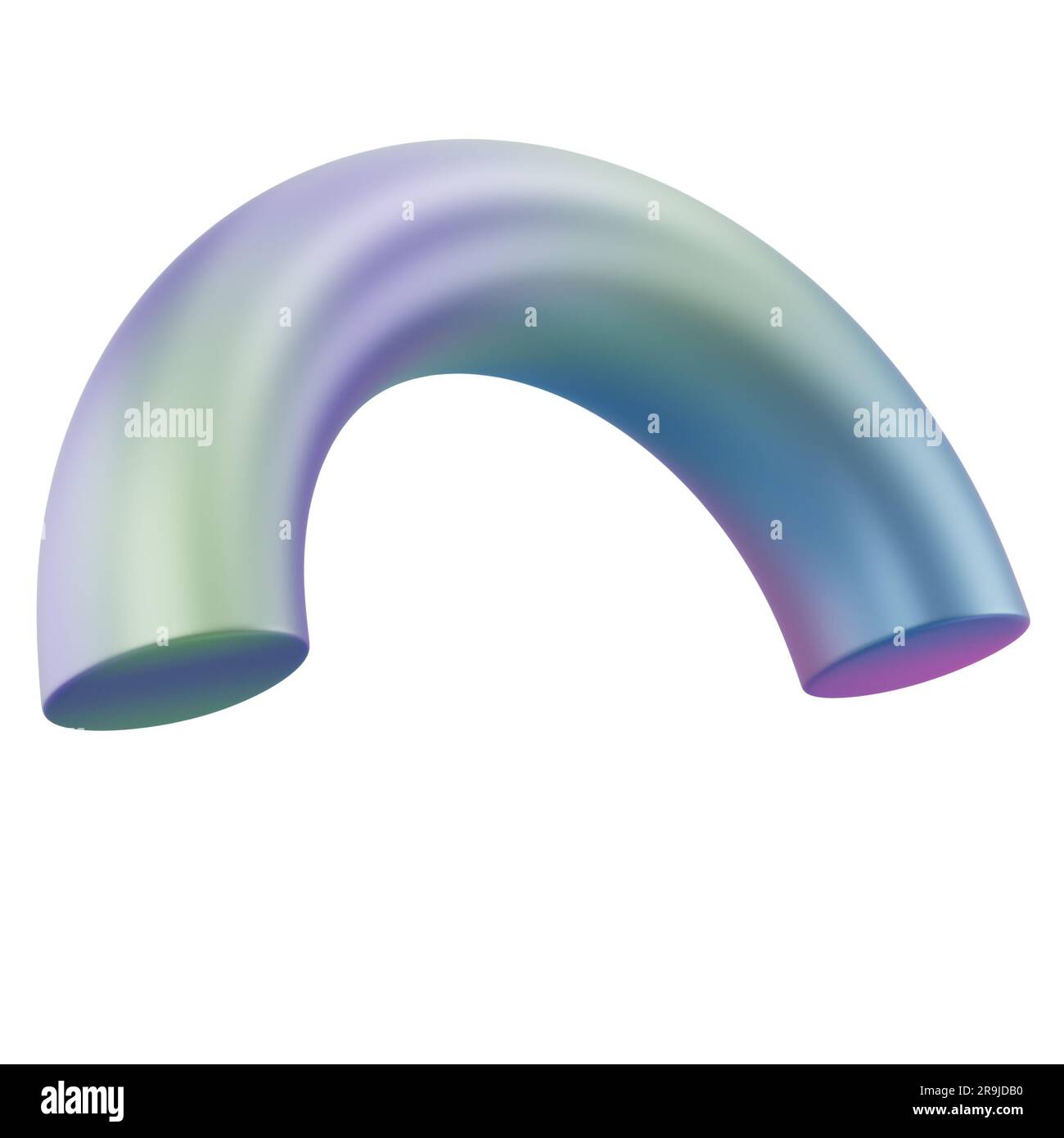 3d dimensional abstract shape semidonut geometric metal. Realistic ...