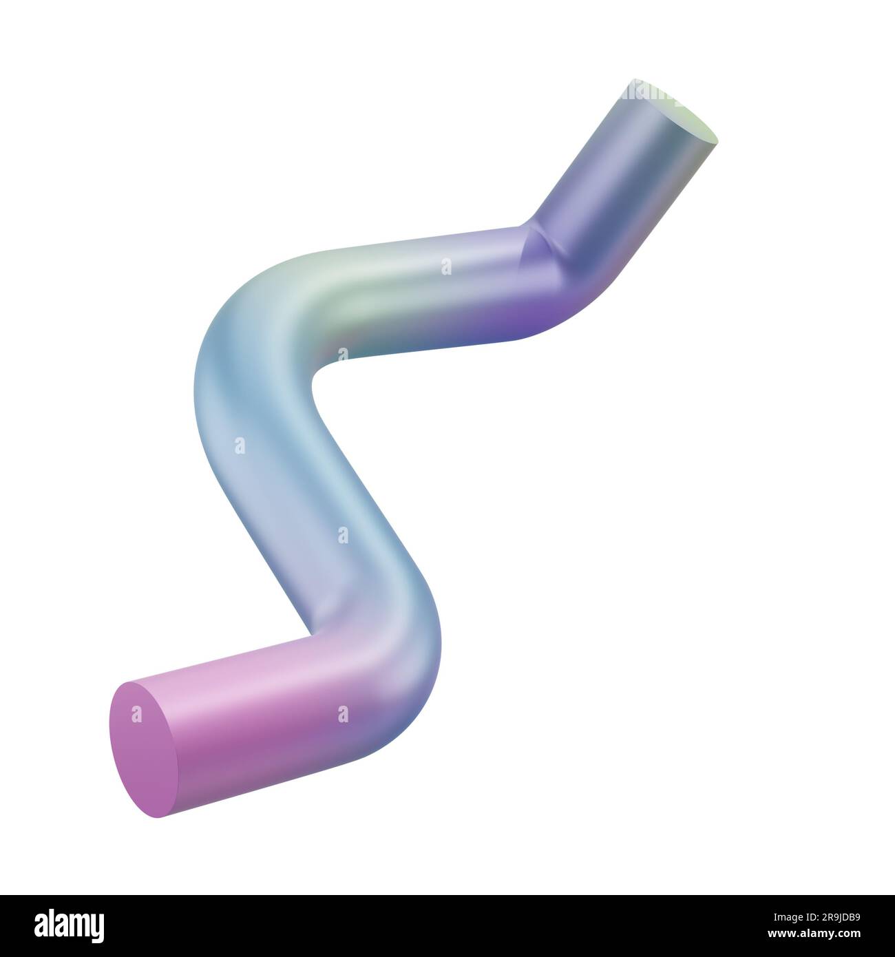 3d render shape abstract pipe metal geometric. Realistic glossy ...