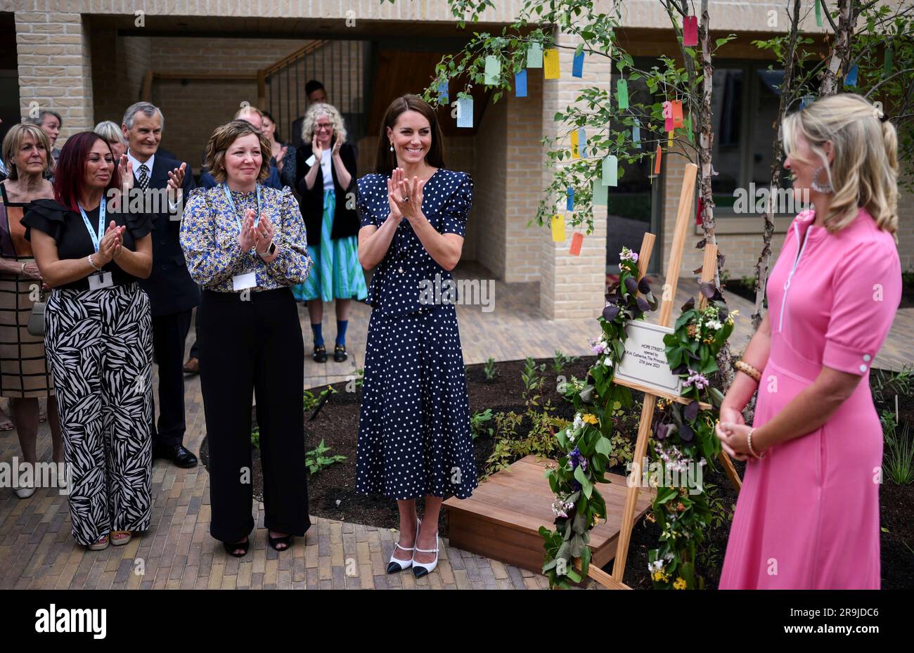 Britain's Kate, Princess of Wales, applauds Edwina Grosvenor, founder ...