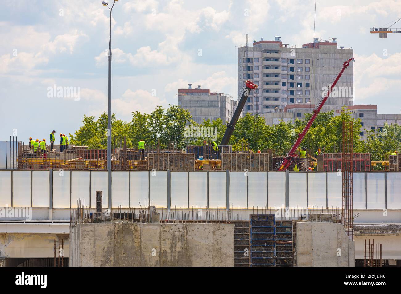 Construction of a transport center, a railway station Stock Photo - Alamy