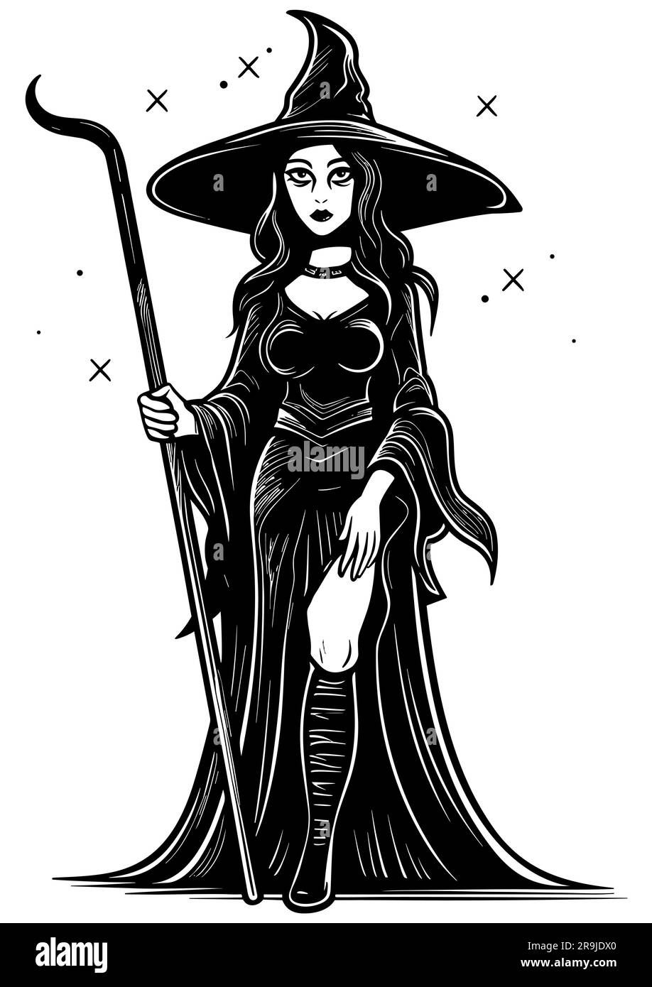 Witch girl Black and White Stock Photos & Images - Alamy