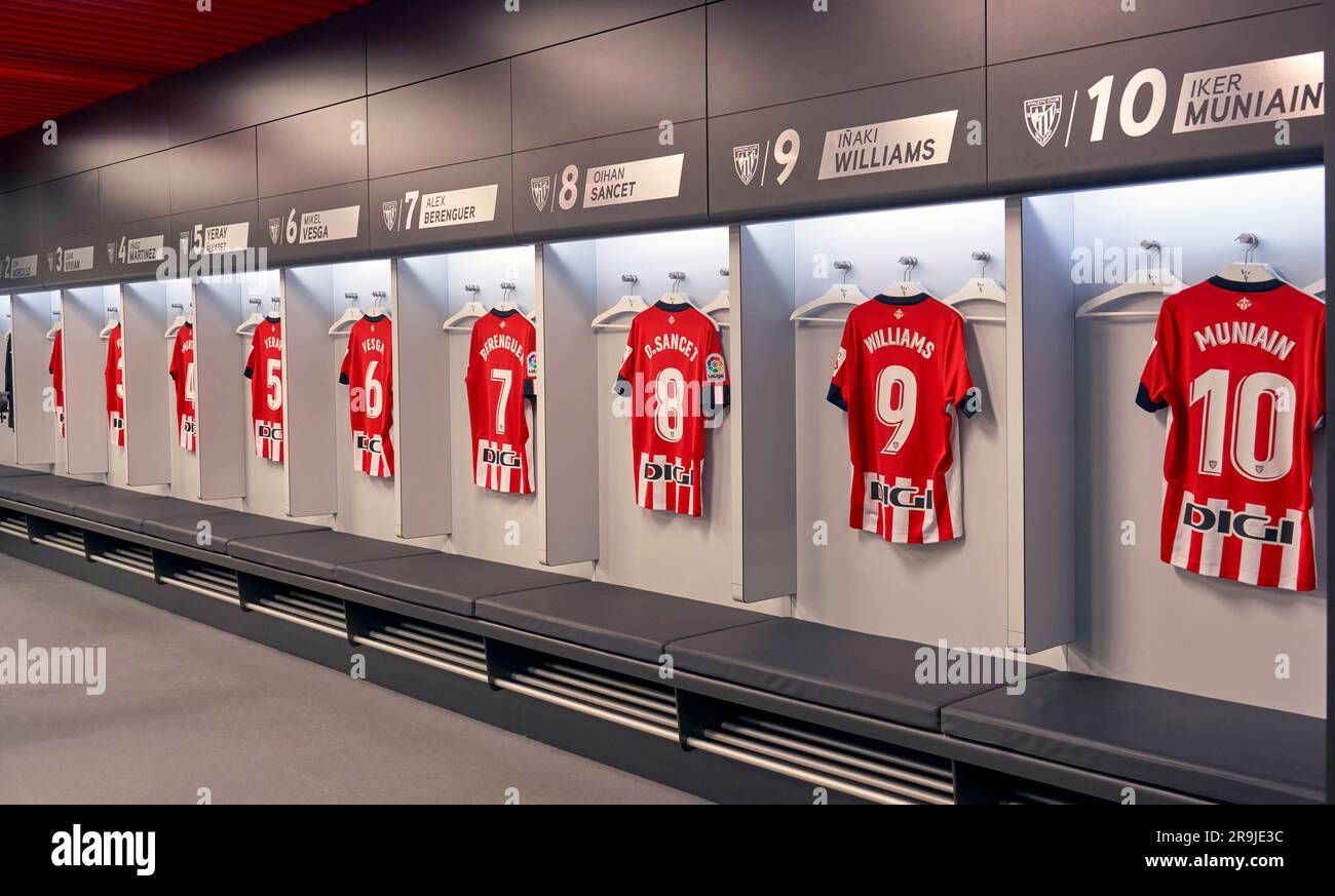 Changing room at San Mames arena - the official home ground of FC ...