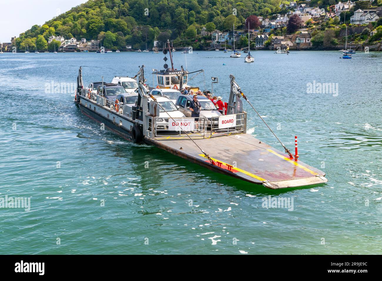 Vehicle ferry between Kingswear and Dartmouth arriving at Dartmouth ...