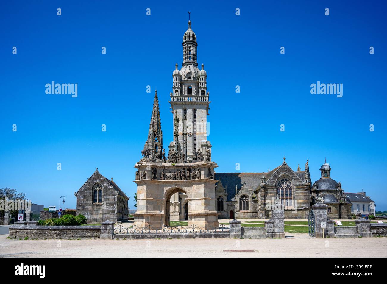 historic parish enclosure with church, ossuary and triumphator in the ...