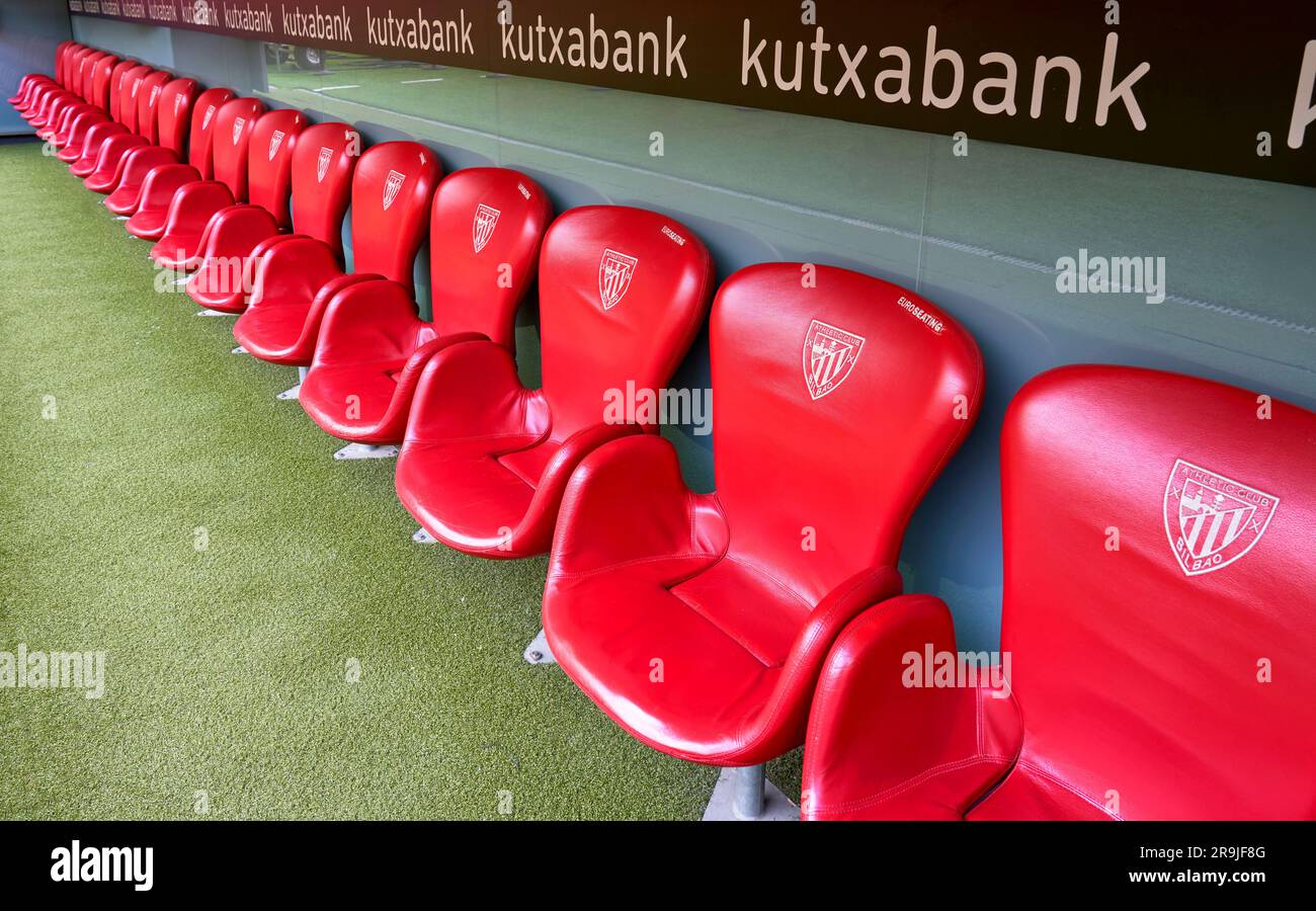 Teams bench at San Mames arena - the official home ground of FC ...