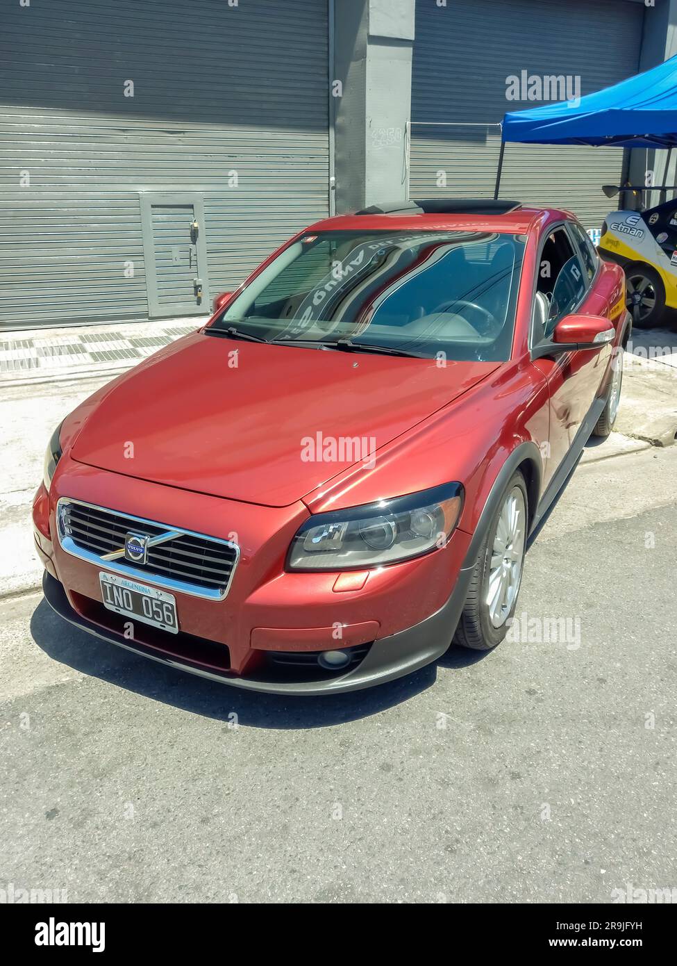 Red Volvo C30 premium compact sport coupe hatchback parked on the ...