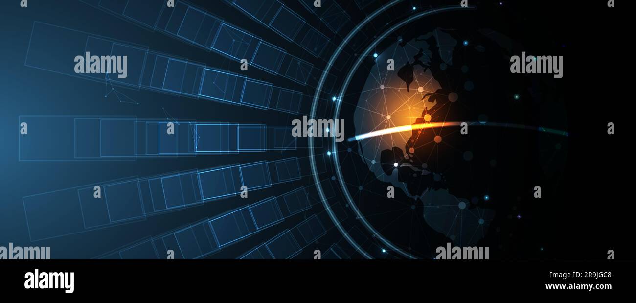 Technology data background, idea of global business solution Stock ...