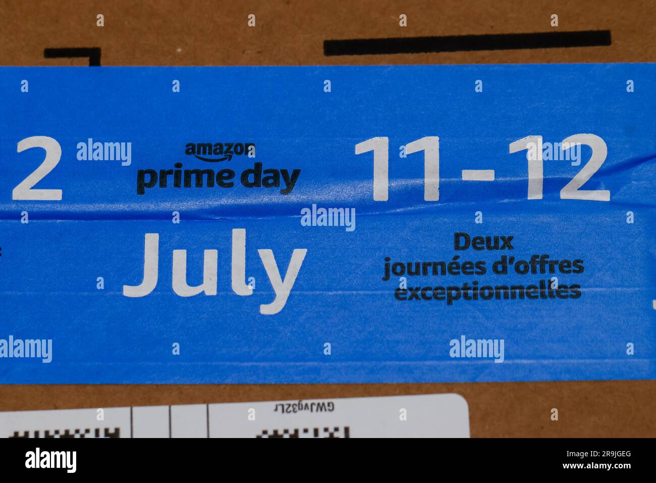 Amazon Prime Day 2023 cardboard box with Prime Day July logo. Amazon ...