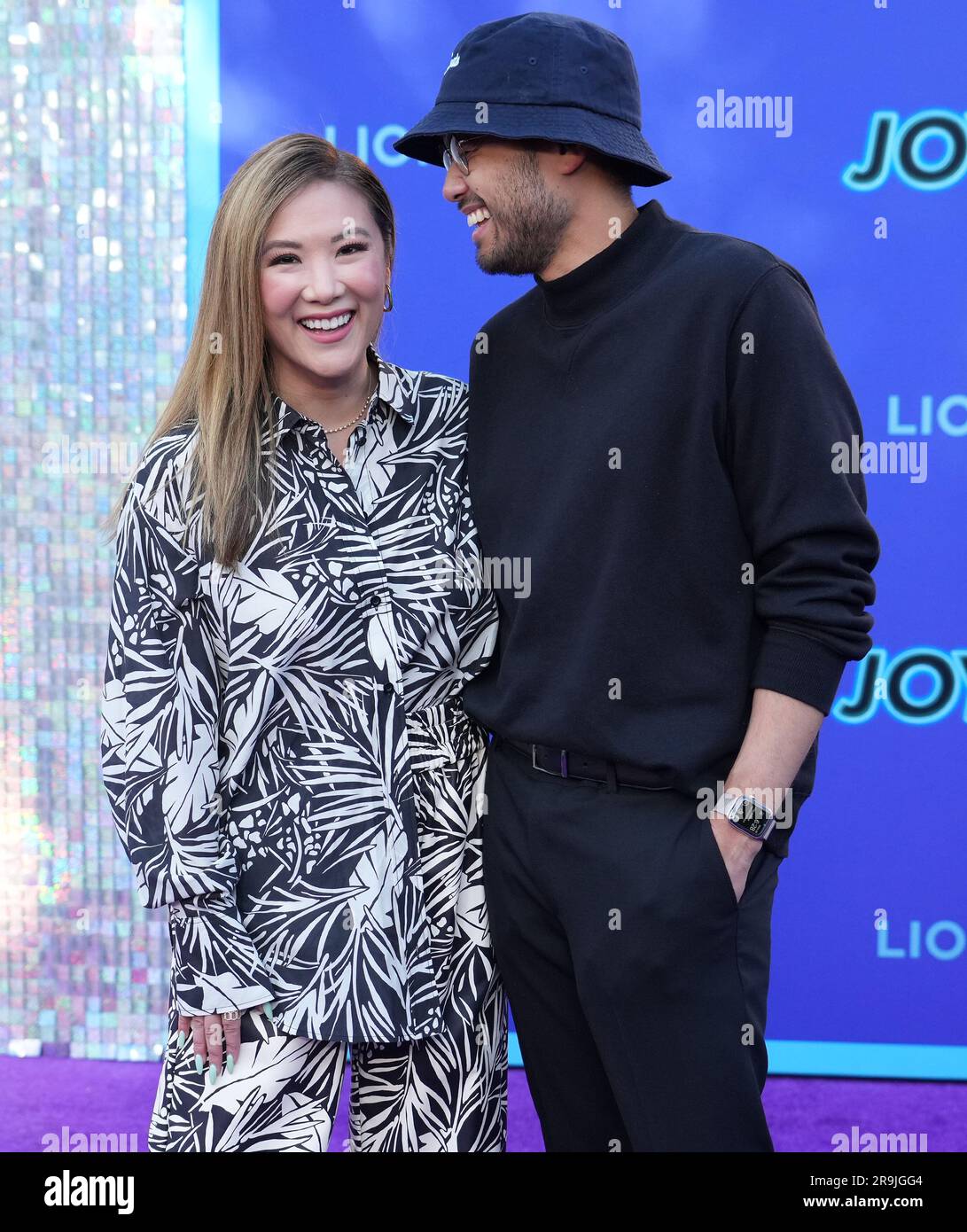 (L-R) Ally Maki and Travis Atreo at the Lionsgate's JOY RIDE Los Angeles Premiere held at the ...