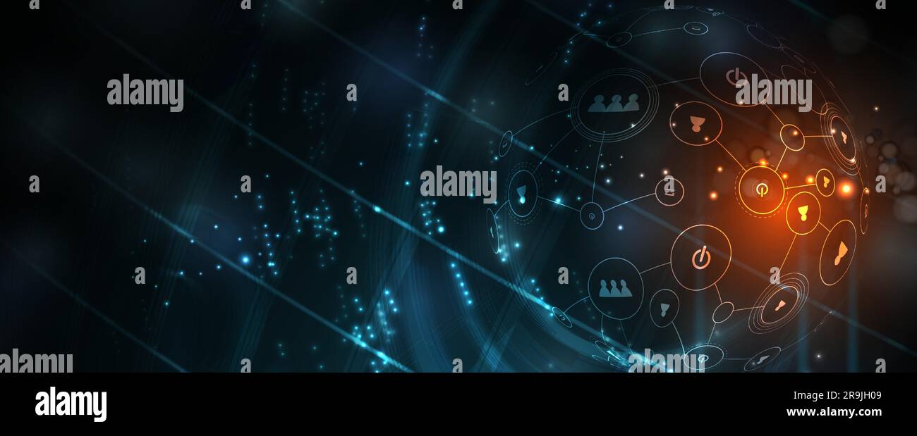 Technology innovation background, idea of global business solution ...