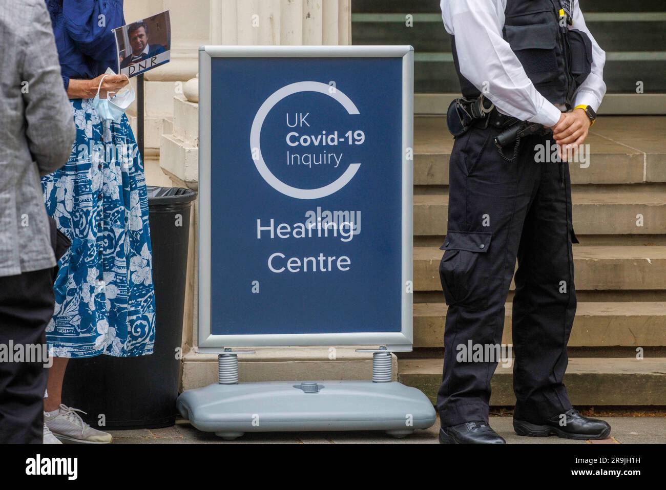 London, UK. 27th June, 2023. UK Covid-19 Inquiry sign. Former Health ...