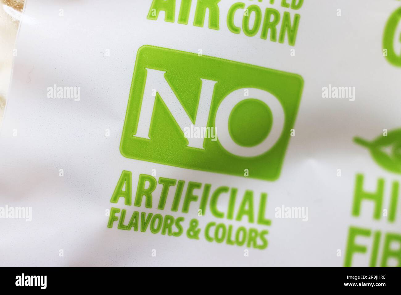 Signs and symbols, a popcorn package Stock Photo - Alamy