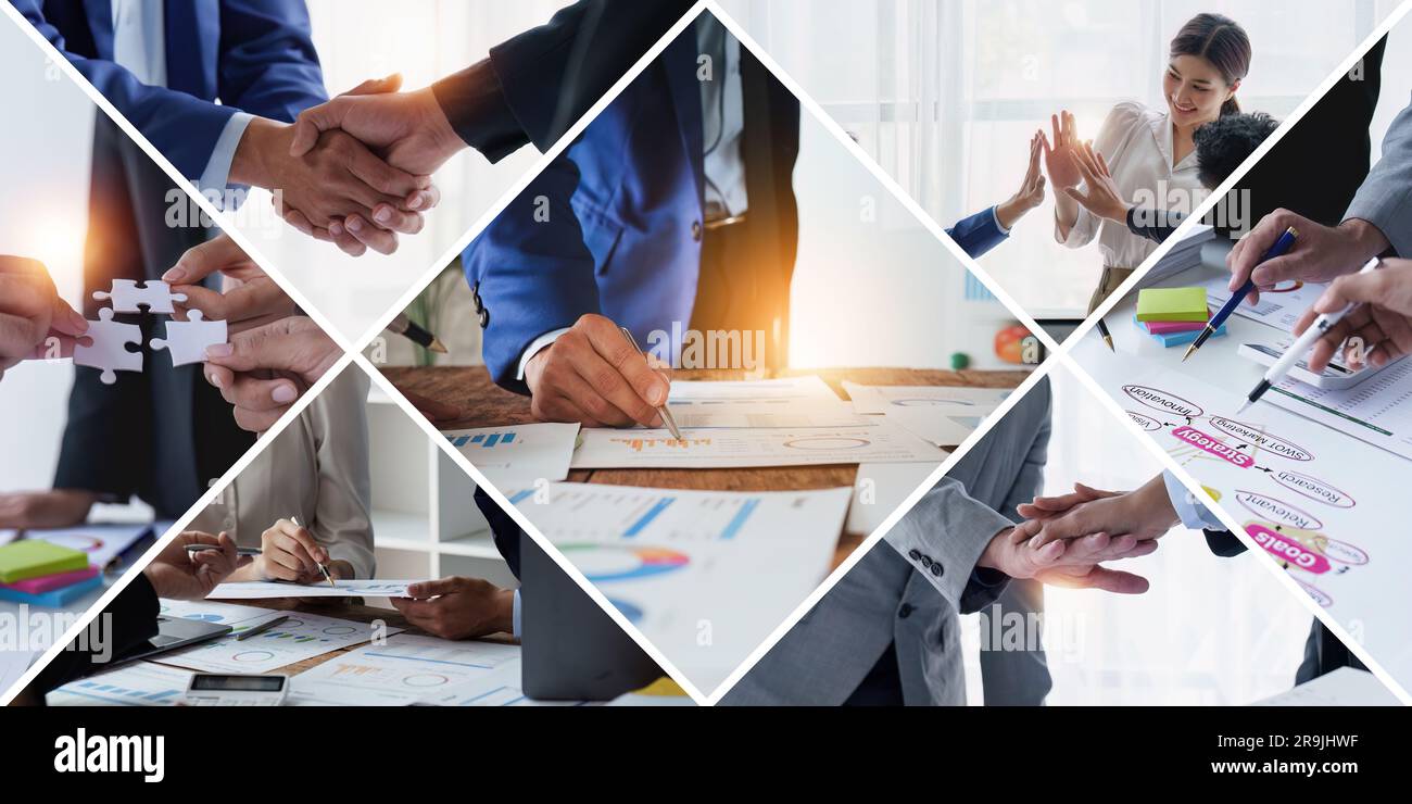 Group of Business people process and workflow automation with flowchart. Business Analytics ...