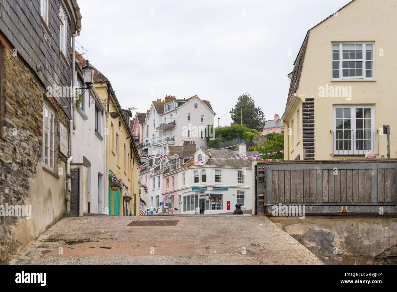 The coastal South Hams town of Salcombe, Devon viewed from a slipway ...