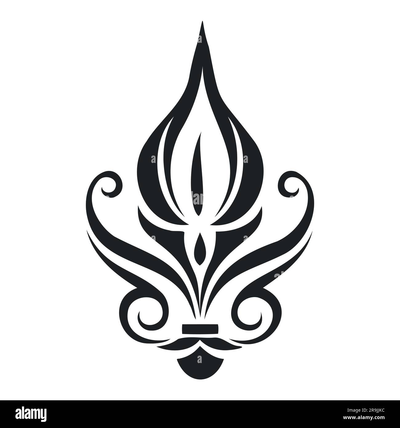 Abstract candle icon. Stylized burning fire. The symbol of romance ...