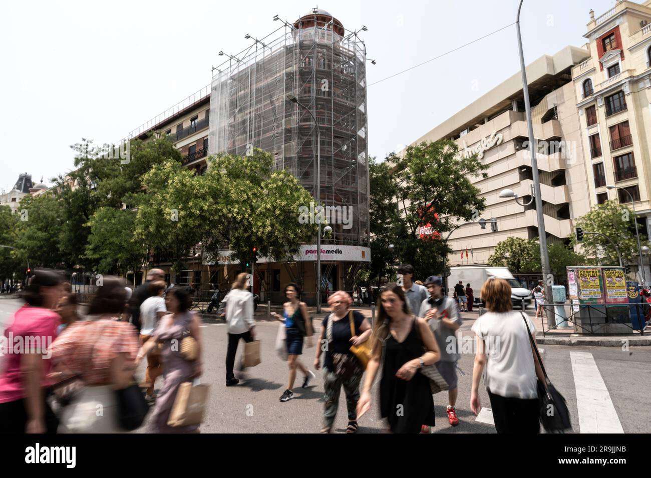 Facade of the building where the Vox banner was placed, on June 27th ...
