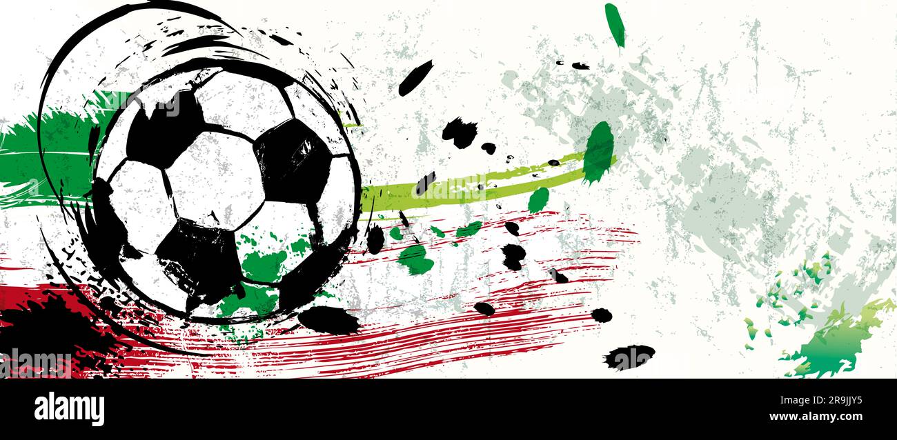 soccer, football, illustration with paint strokes and splashes, grungy ...