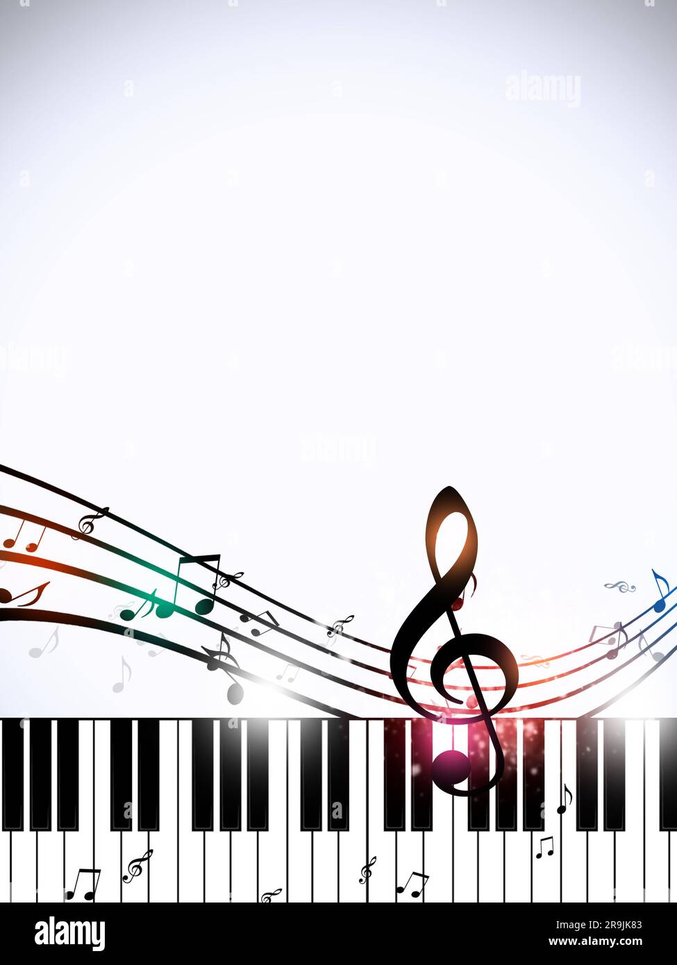music notes and piano funky multicolor party background Stock Photo - Alamy