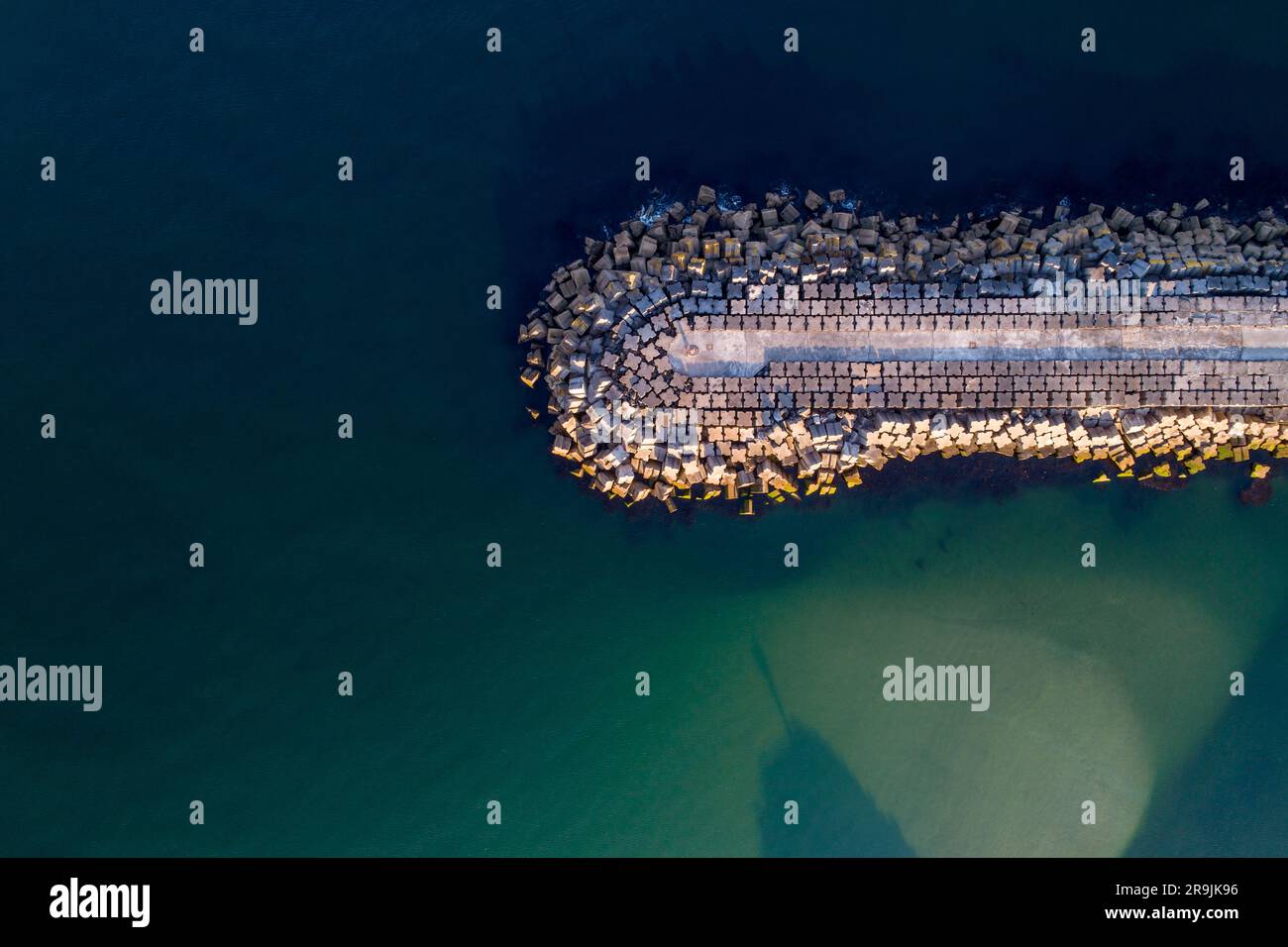 Aerial top down view breakwater hi-res stock photography and images - Alamy