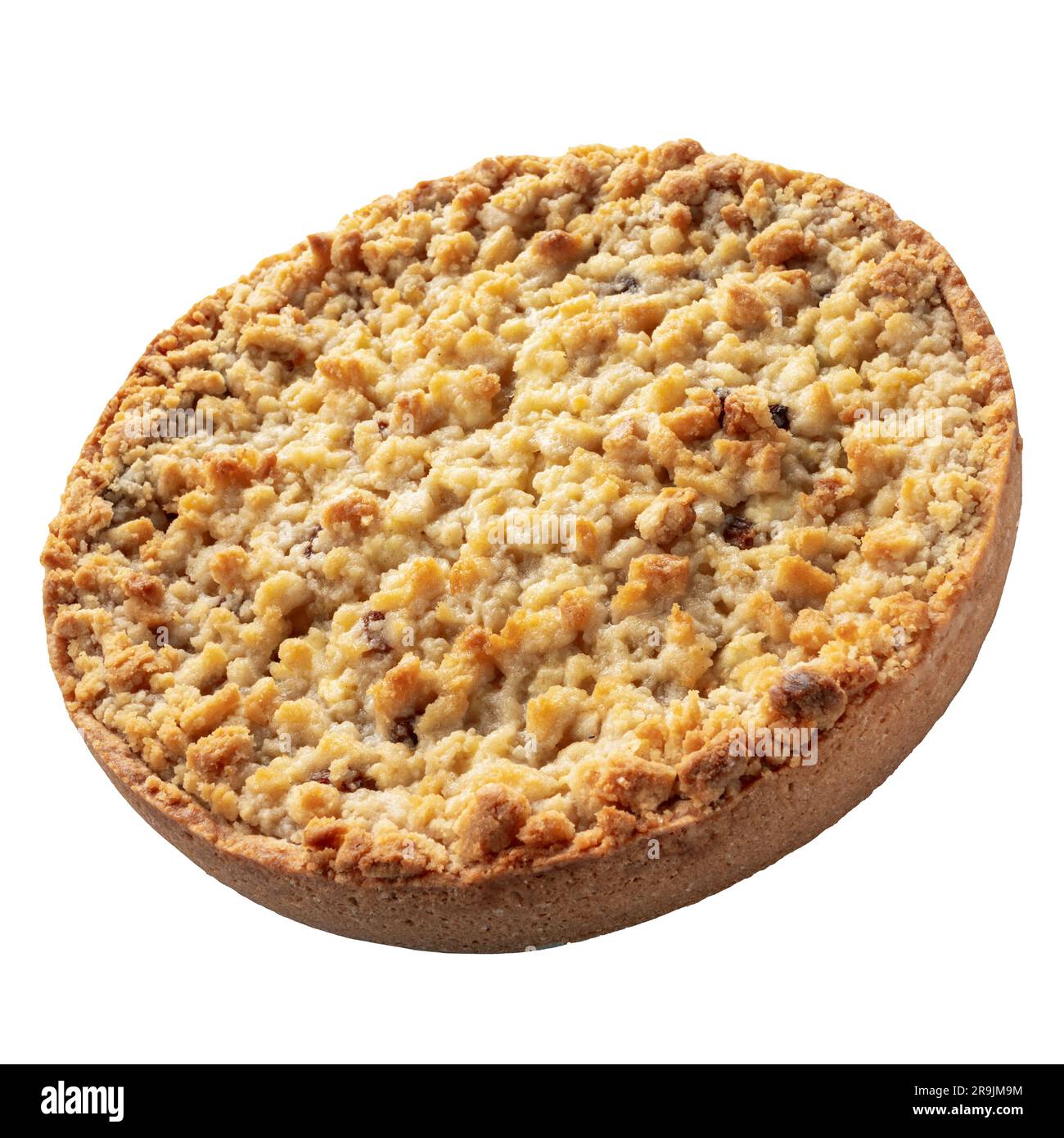 Close up grated pie isolated on white background Stock Photo - Alamy