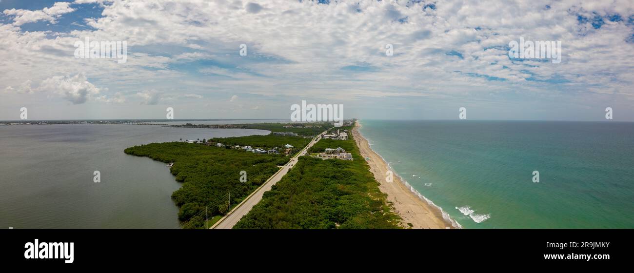 Aerial panorama Hutchinson Island summer 2023 Stock Photo - Alamy