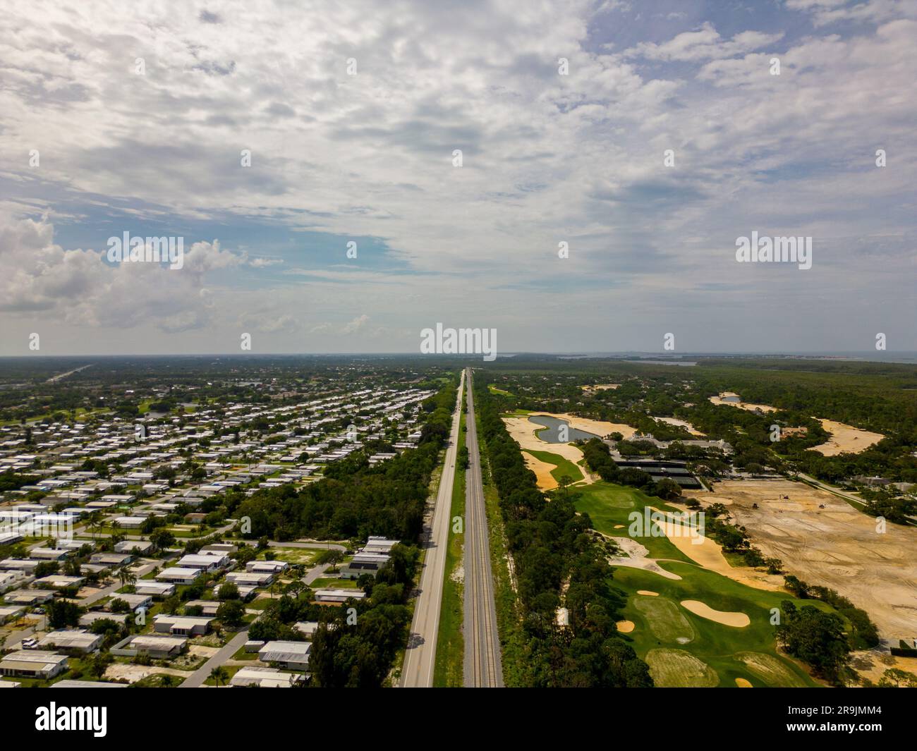 Railroad tracks seperating the rich from the poor Stock Photo - Alamy