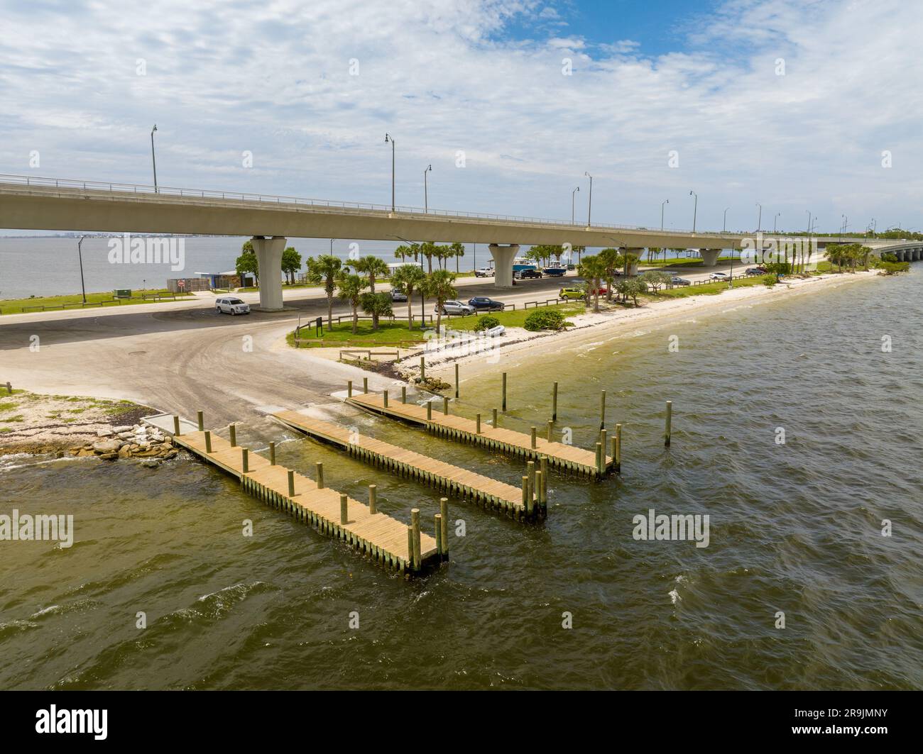 Boat ramp at Stuart Causeway Park Florida USA Stock Photo - Alamy