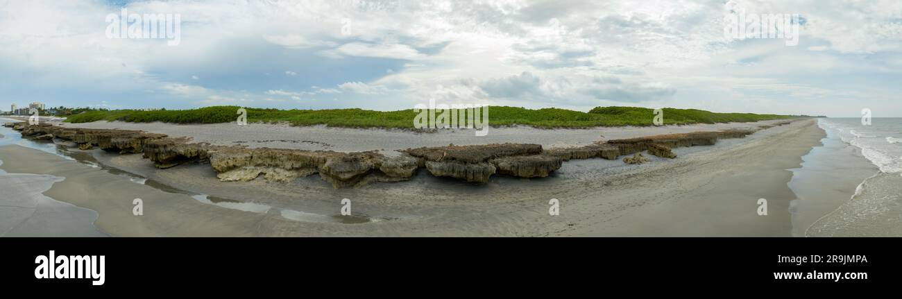 Blowing rocks on Hobe Sound Florida circa 2023 shot with aerial drone ...