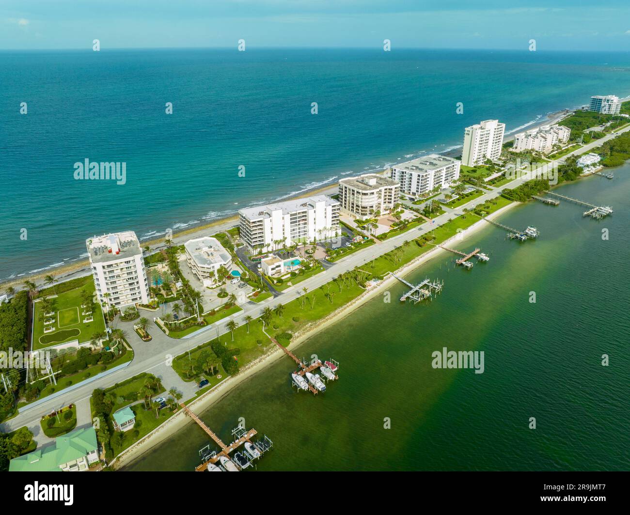 Oceanfront condominiums on Jupiter Island Florida circa 2023 Stock ...