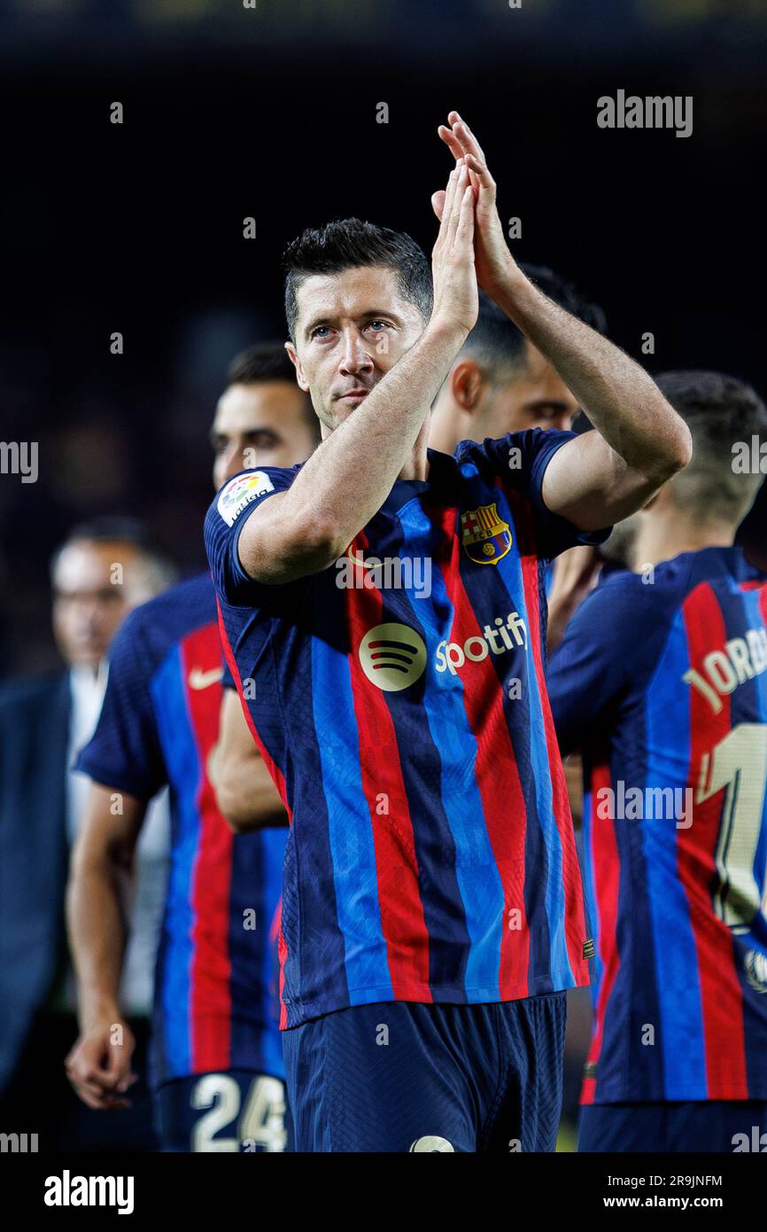 BARCELONA - MAY 20: Lewandowski celebrates the victory at the LaLiga ...