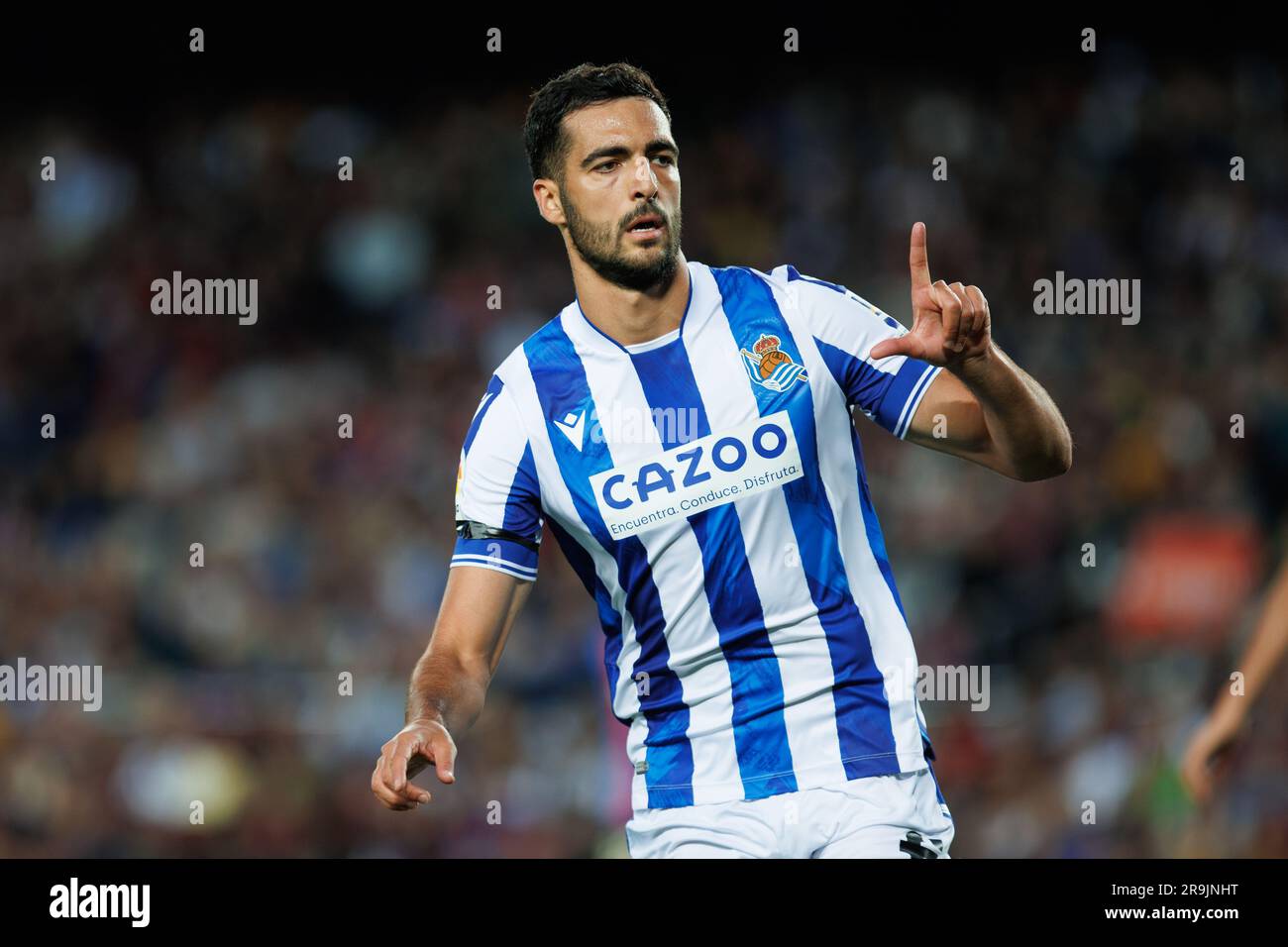 BARCELONA - MAY 20: Mikel Merino celebrates after scoring a goal during ...